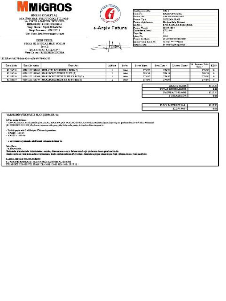 Migros Fatura | PDF