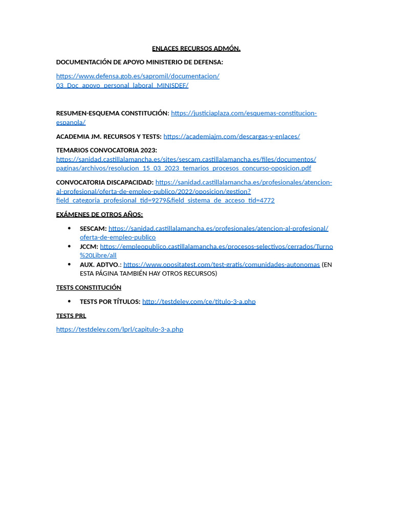 Enlaces Recursos Admón | PDF