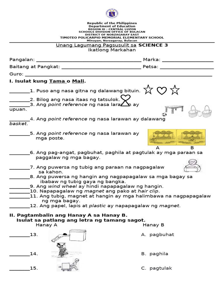 Q3 ST1 Science3 1 | PDF