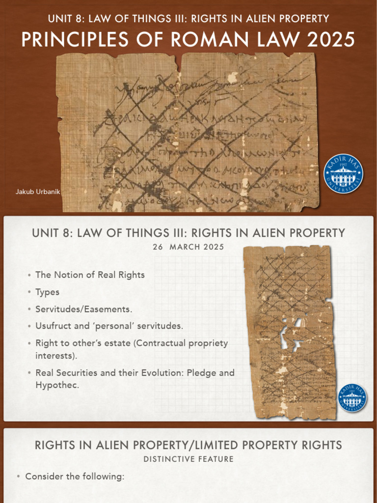 008 Law of Things 3 - Rights in Alien Property Khas | PDF | Lease ...