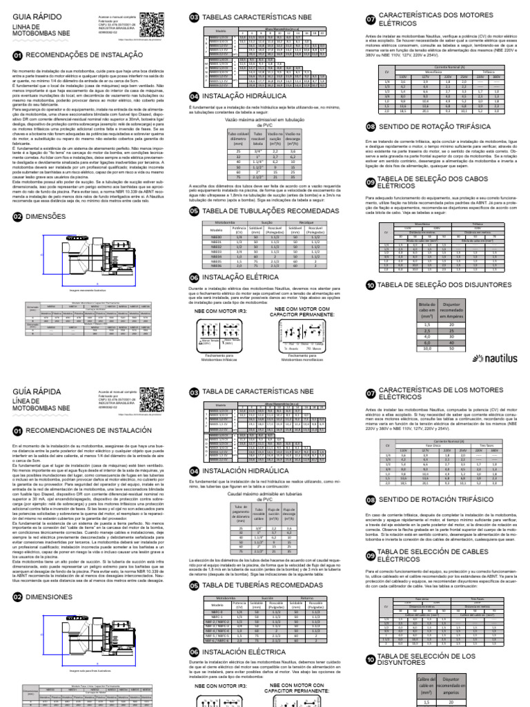 Nautilus Motobomba NBE | PDF | Bomba | Motores