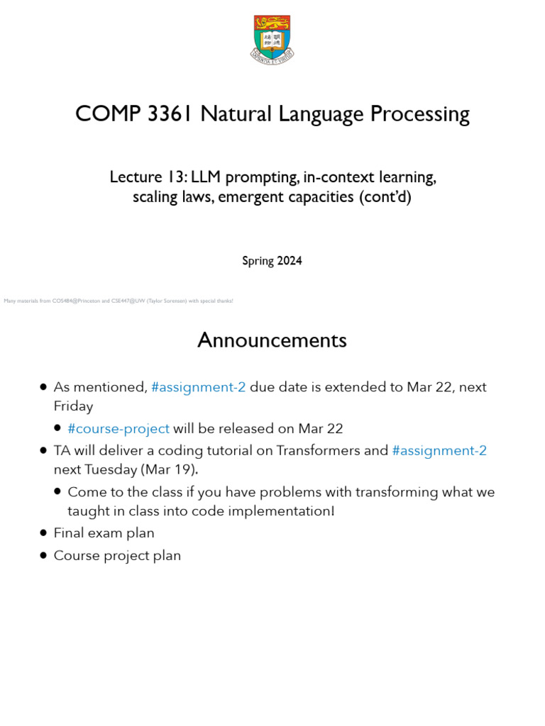 13. LLM Scaling Laws & Emergent Capacities | PDF | Cognitive Science | Algorithms