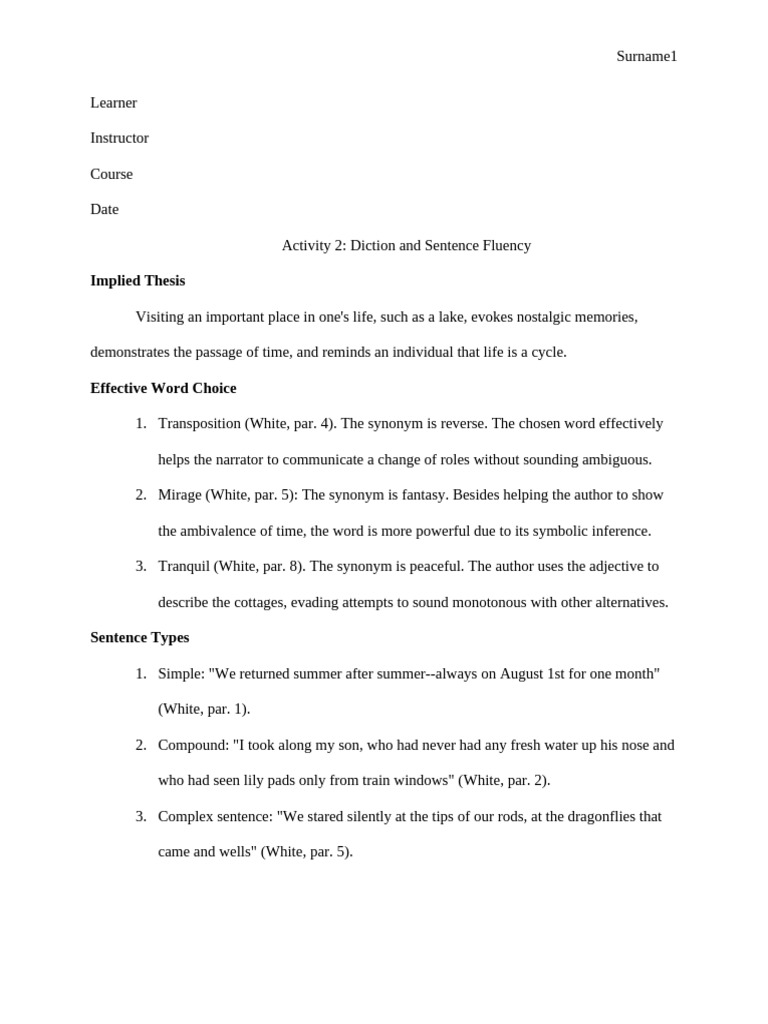 Sample 2 - Diction - and - Sentense - Fluency | PDF | Language ...