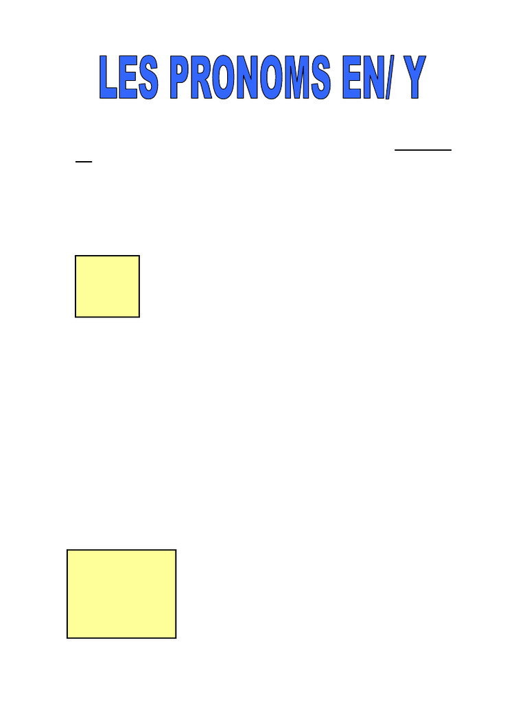 Pronom Y et En en Grammaire Française | PDF | Pronom | Typologie ...
