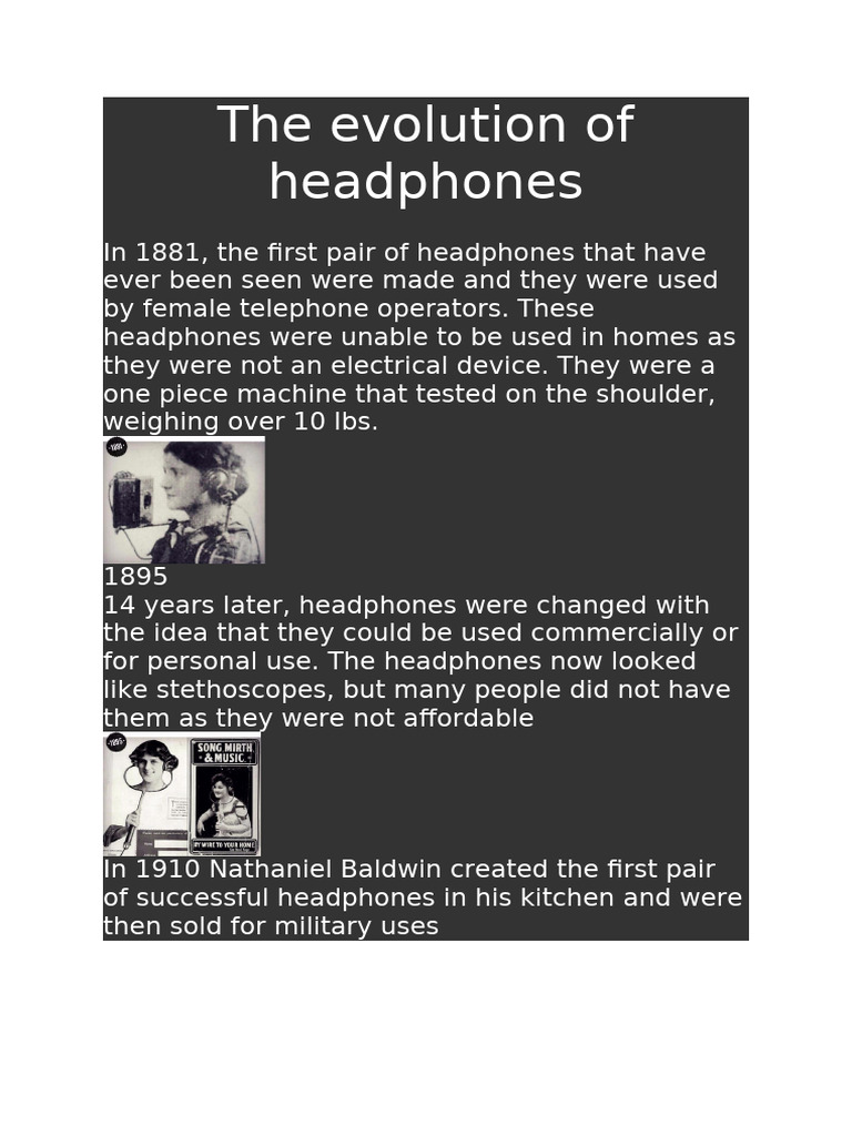 The Evolution of Headphones | PDF | Headphones | Electronics