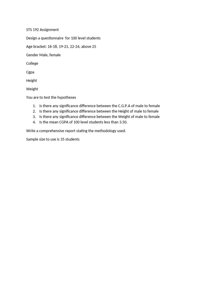 STS 192 Assignment | PDF