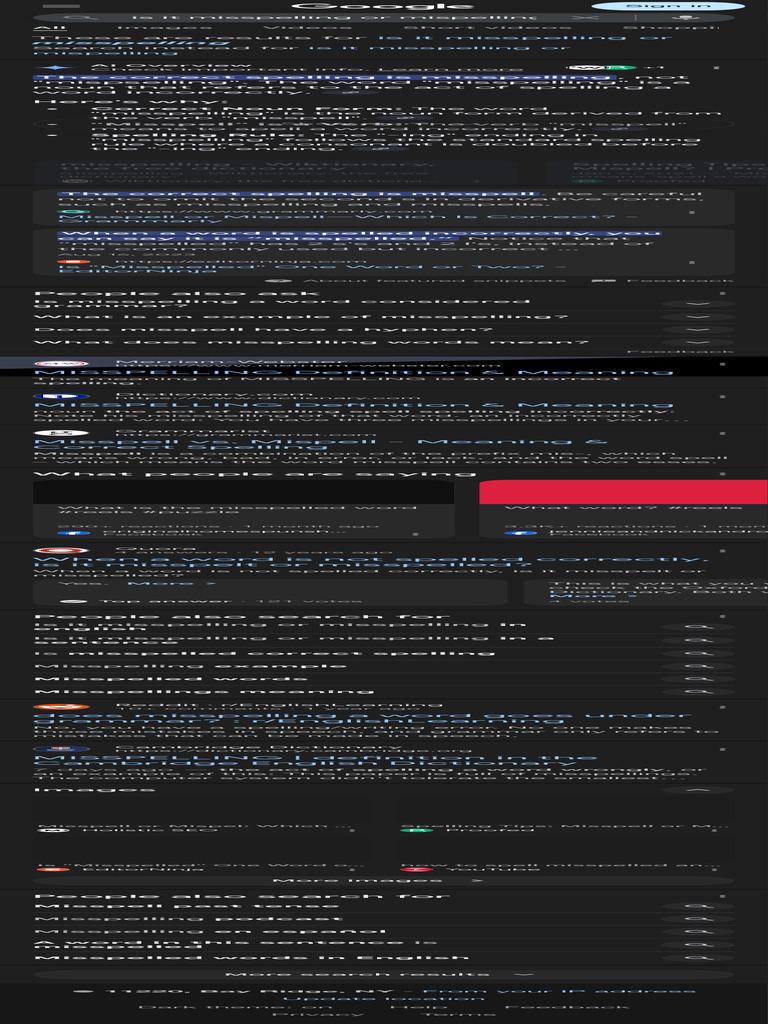 Is It Misspelling or Mispelling - Google Search | PDF | Spelling | Syntax