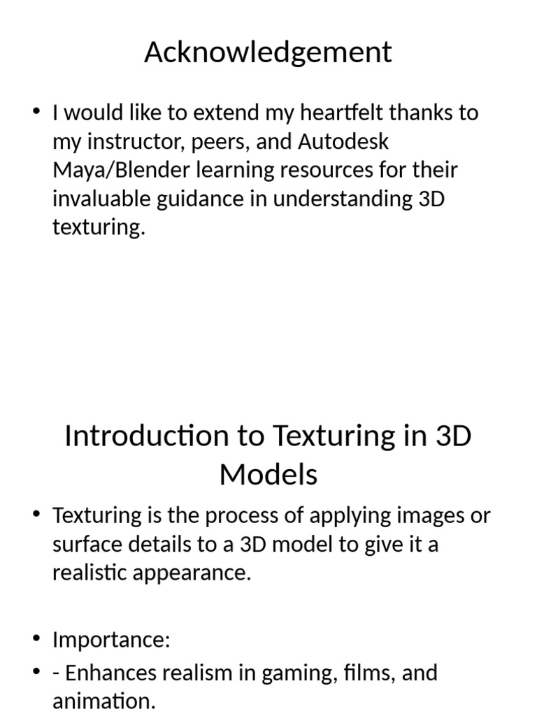 Creative 3D Texturing Presentation | PDF