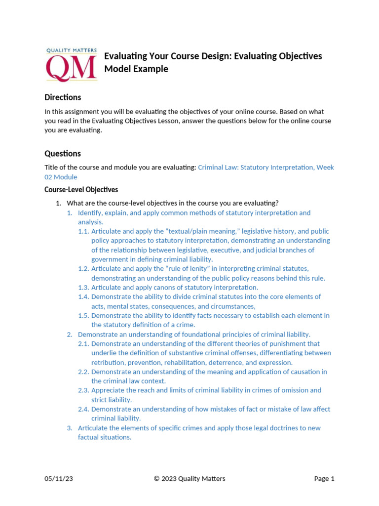 EYCD Evaluating Objectives Model Example | PDF | Crimes | Crime & Violence