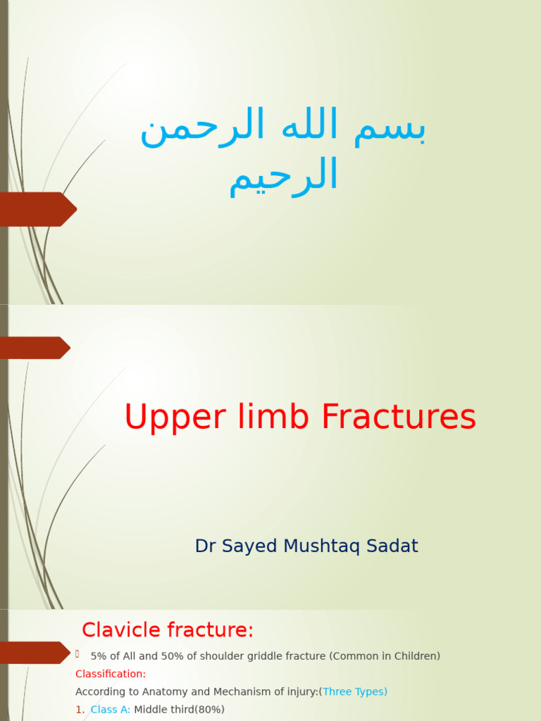 Upper Limb Fractures | PDF | Elbow | Shoulder
