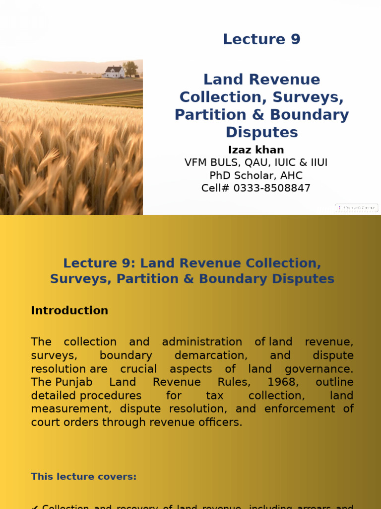 Lecture-9-Land-Laws-29042025-125025am | PDF | Surveying | Taxes