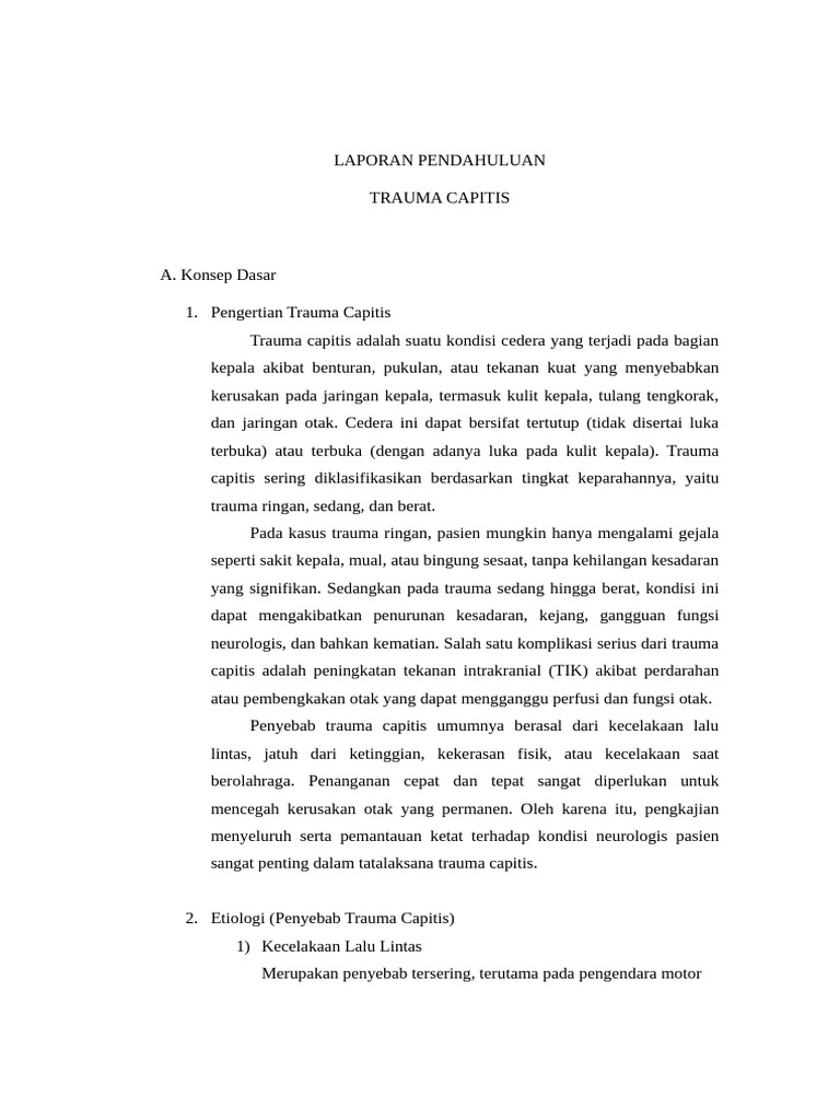 lp-TRAUMA CAPITIS (Sambiloto) | PDF