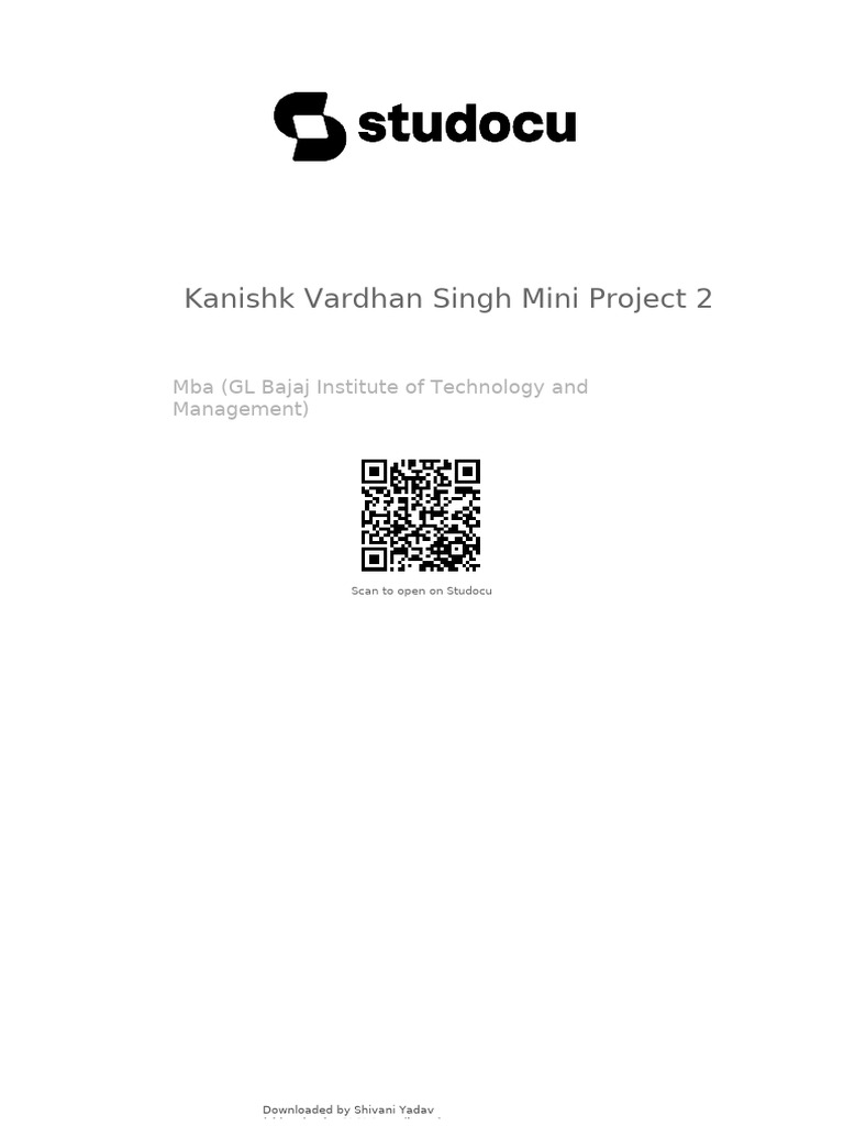 Kanishk Vardhan Singh Mini Project 2 | PDF | Digital Marketing | Advertising