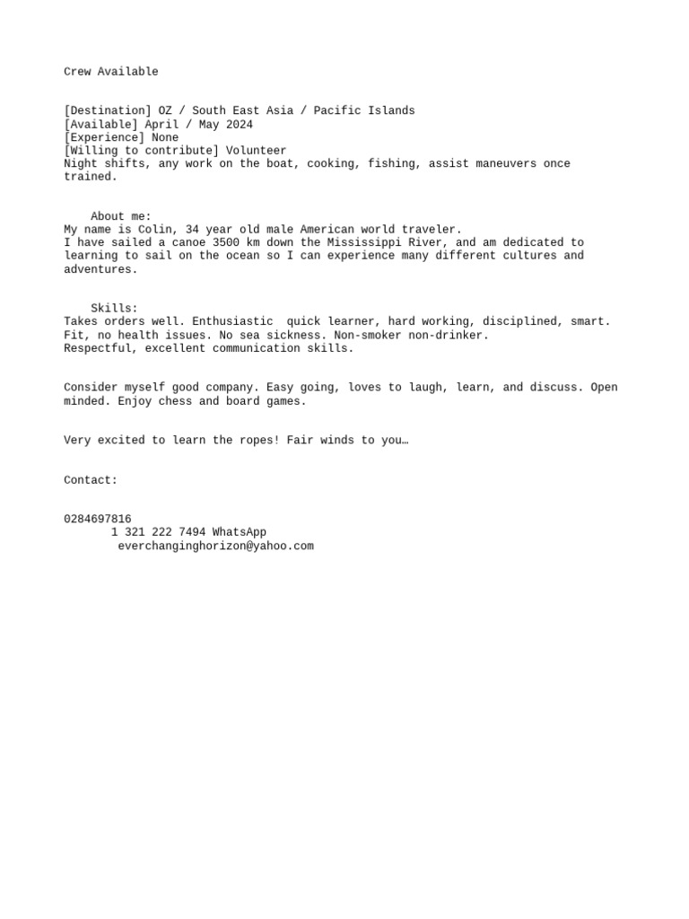 Crew Flyer Please Post Thank You | PDF