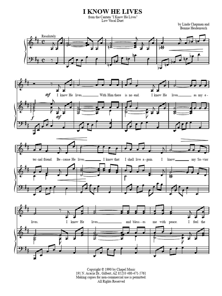 I Know He Lives Low Duet FS | PDF | Poetics | Musical Forms