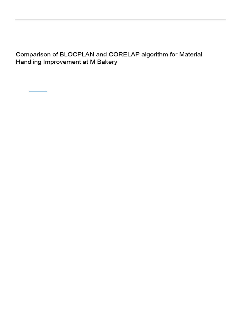 Comparison of BLOCPLAN and CORELAP Algorithm For M | PDF