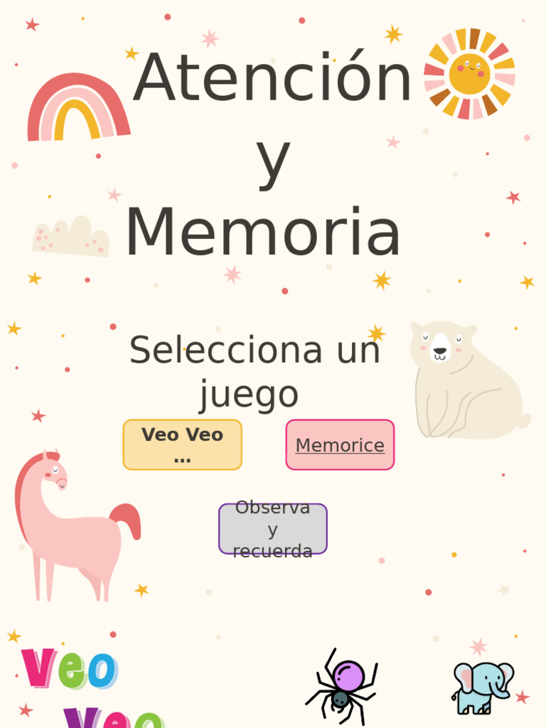 ateción y memoria para preescolares y primaria | PDF