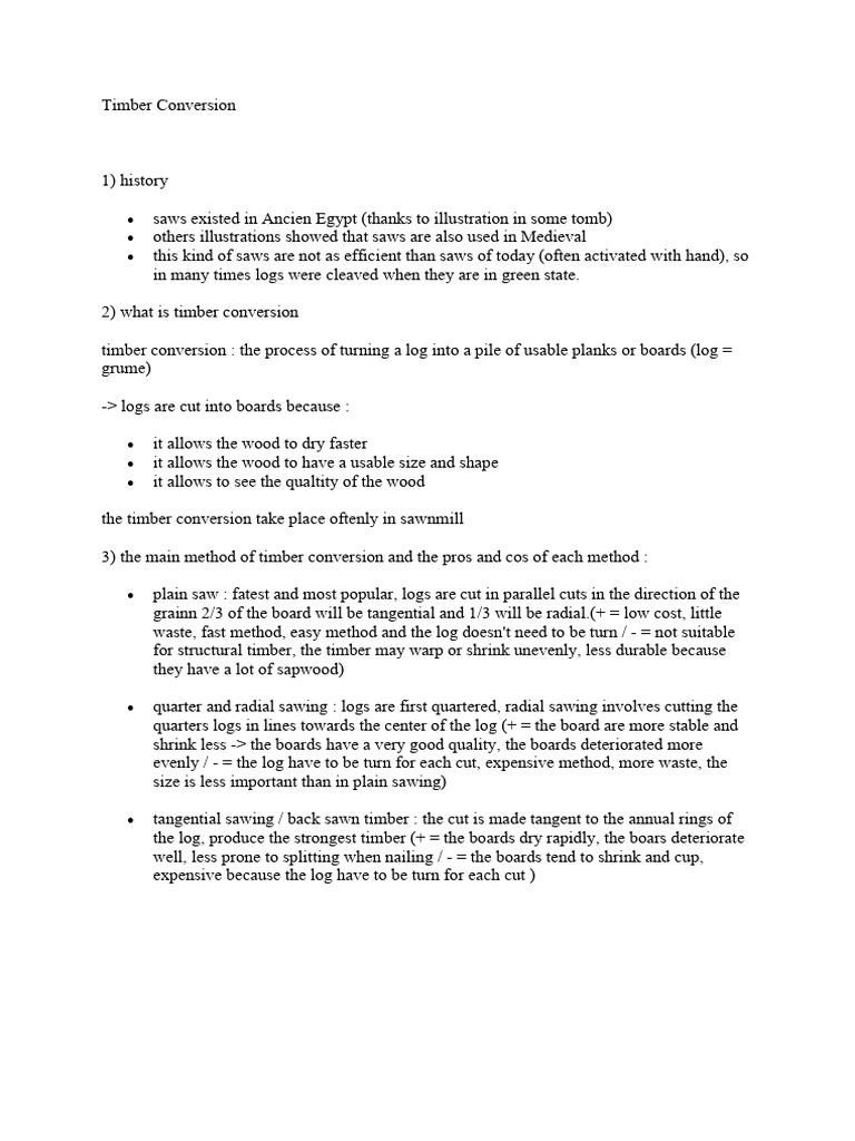 Timber Conversion | PDF