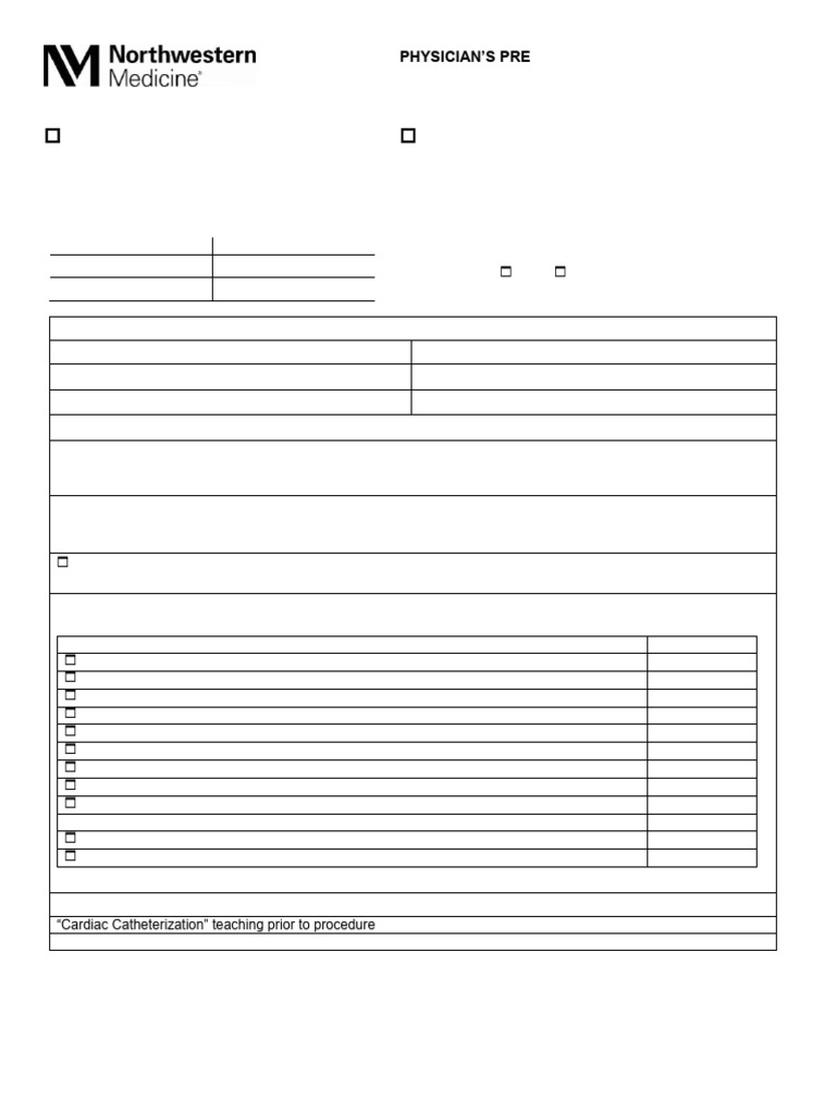 Pre Cardiac Catheterization Orders | PDF | Intravenous Therapy | Catheter