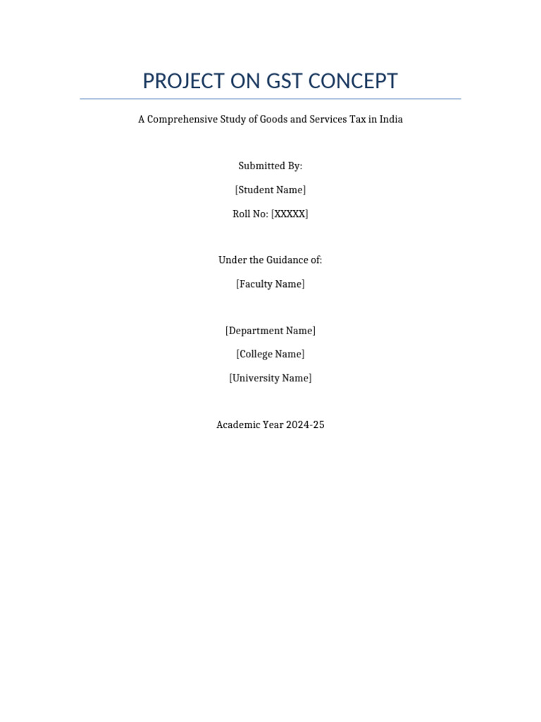 GST Project Report | PDF