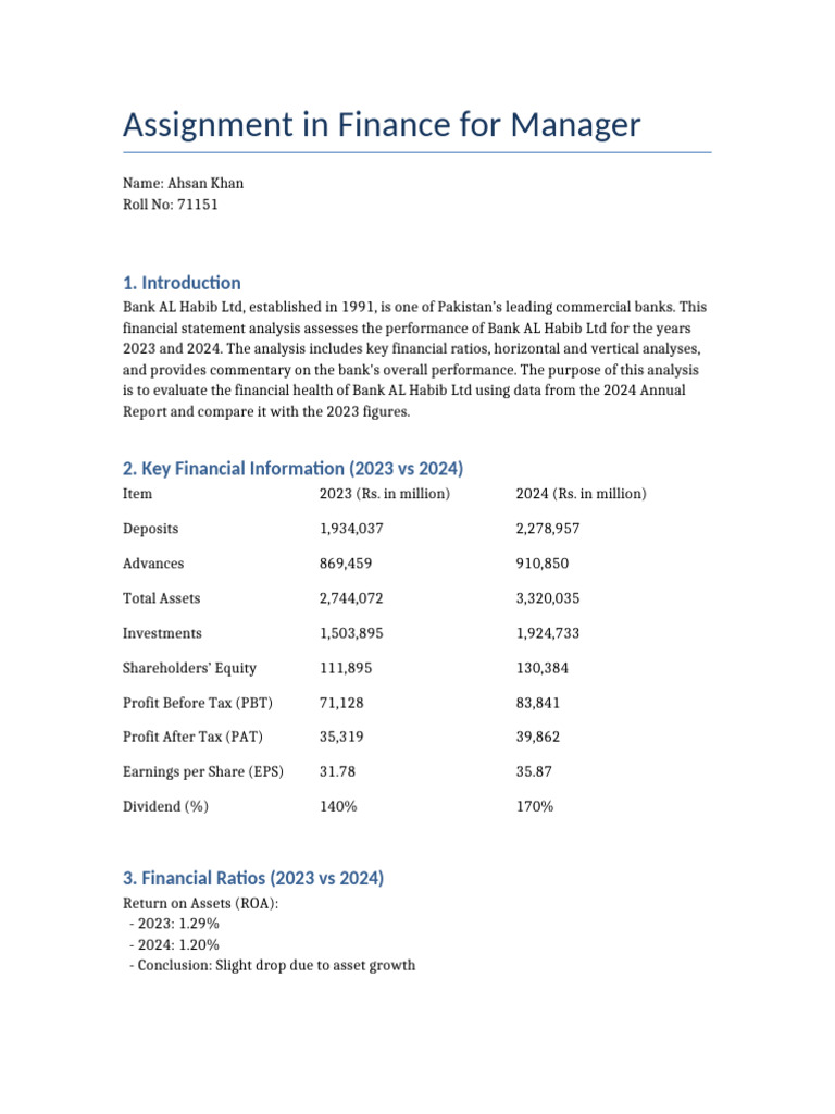 Assignment Finance For Manager Ratios | PDF | Equity (Finance) | Dividend