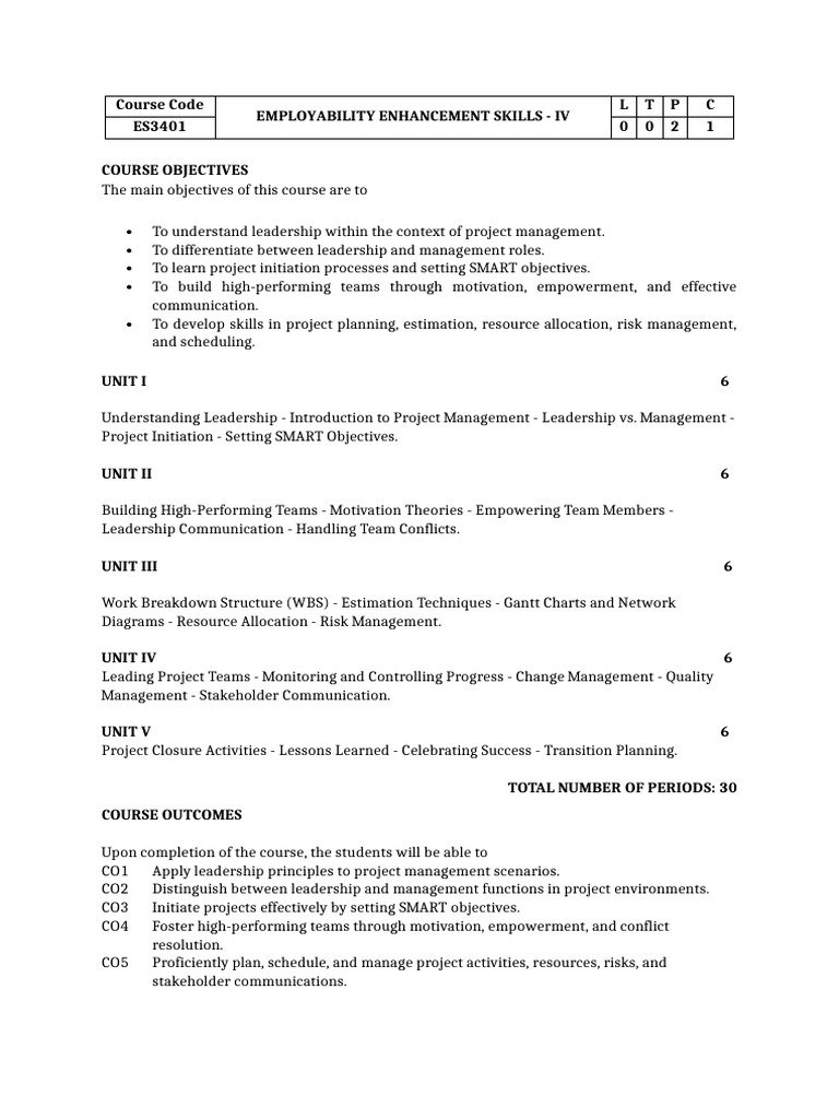 Employability Skills | PDF | Project Management | Leadership