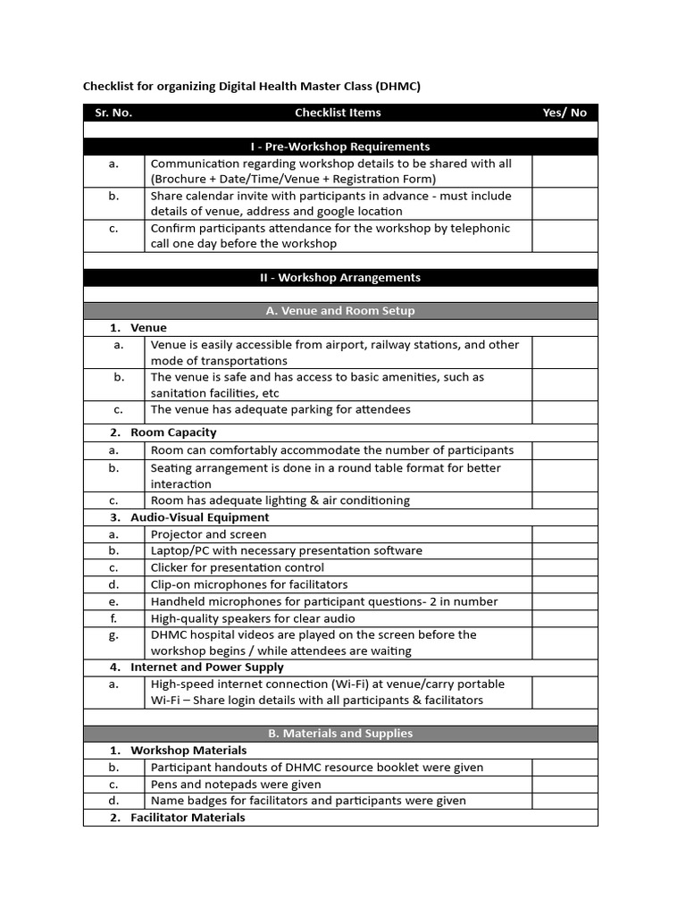 Check List - DHMC Workshop | PDF | Internet | Computing