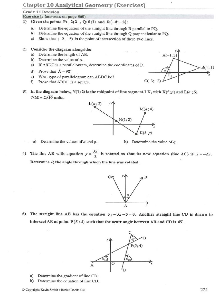 Analytical Geometry, grade 12 mathematics | PDF