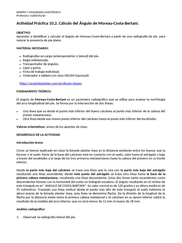 Cálculo del Ángulo de Moreau-Costa-Bertani | PDF | Pie
