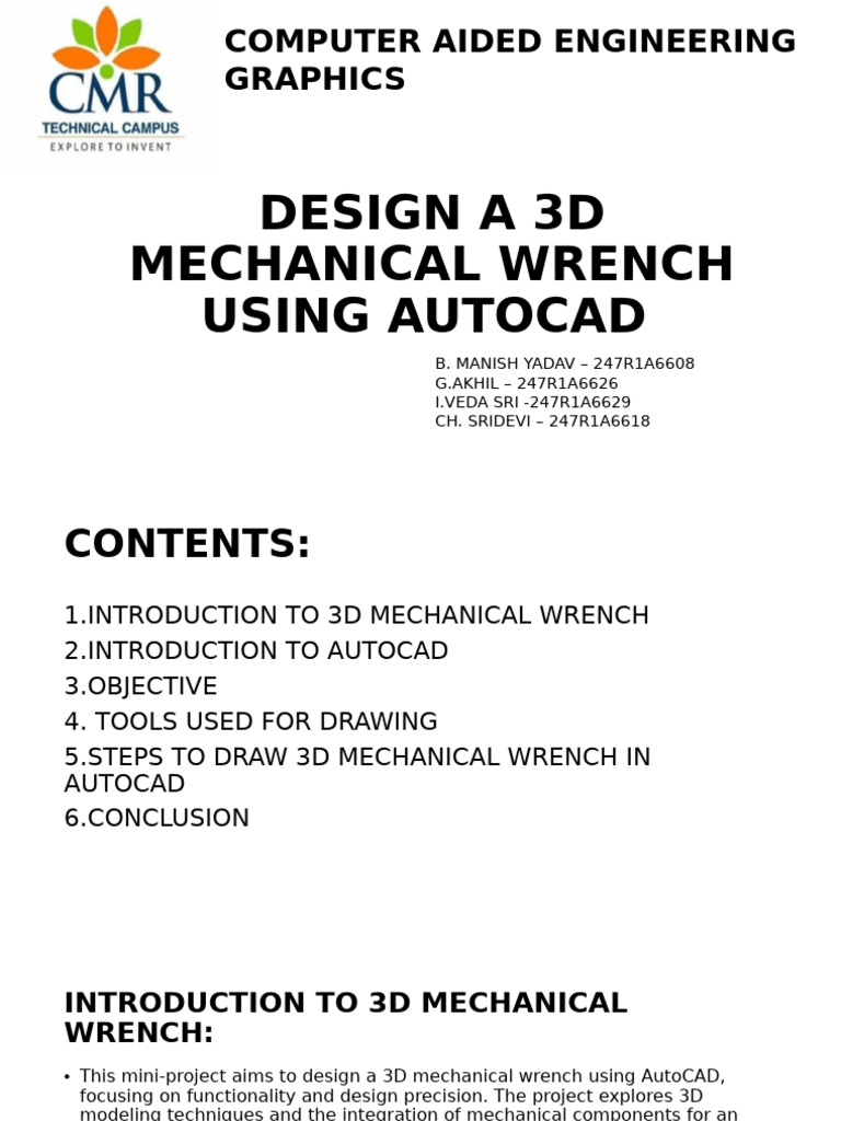Caeg Mini Project Batch 08 | PDF | 3 D Computer Graphics | Technical Drawing