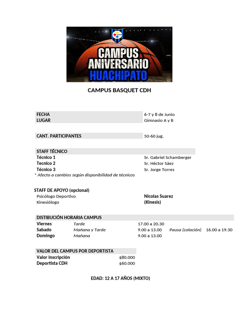 Campus Basquet CDH | PDF