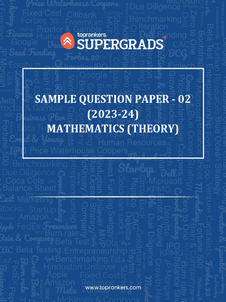 CUET Sample Maths Question Paper 2023-24 | PDF | Mathematical Physics ...
