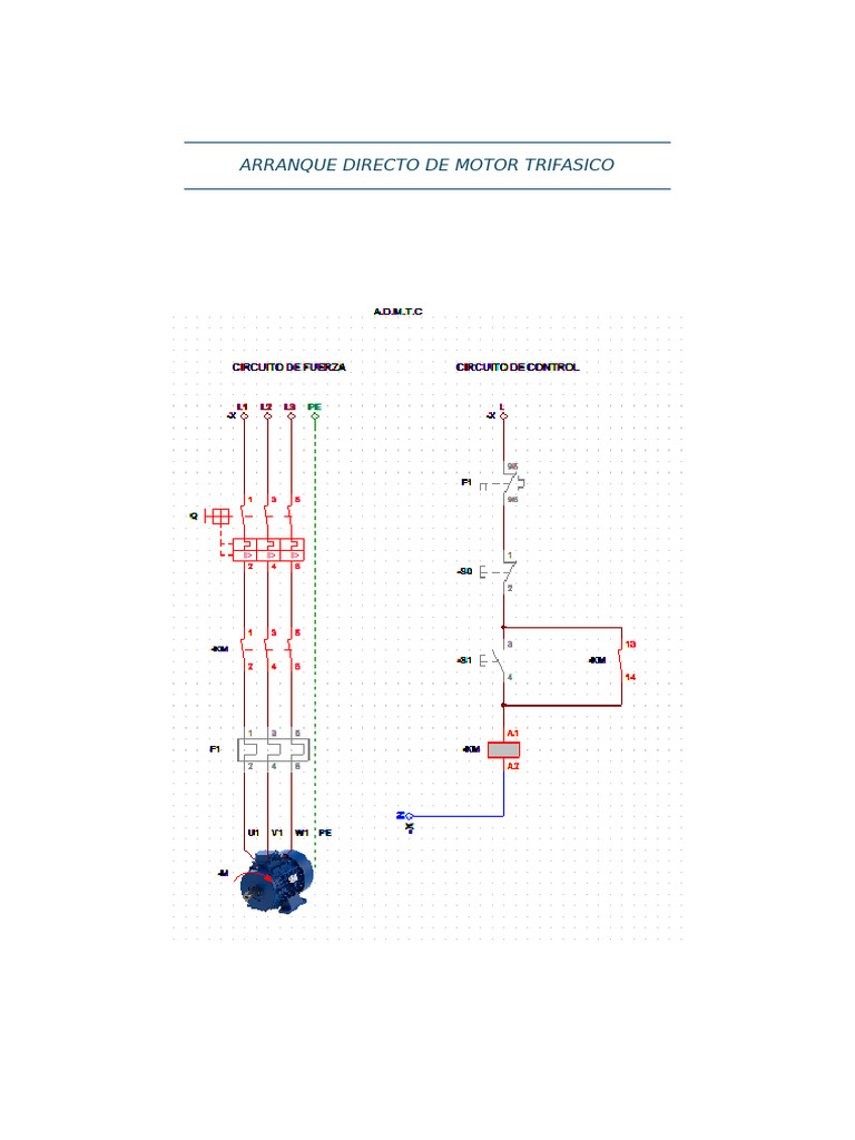 Arranque Directo de Motor Trifasico | PDF