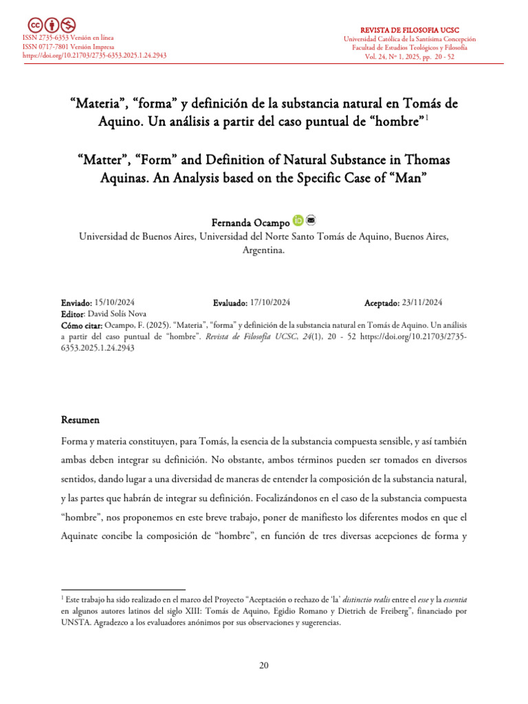 Art02-F Ocampo | PDF | Teoría de sustancias | Esencia