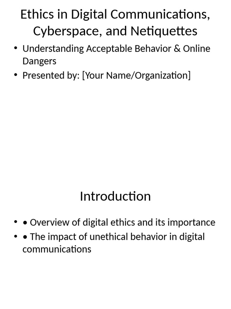 Digital Communication Ethics Overview | PDF