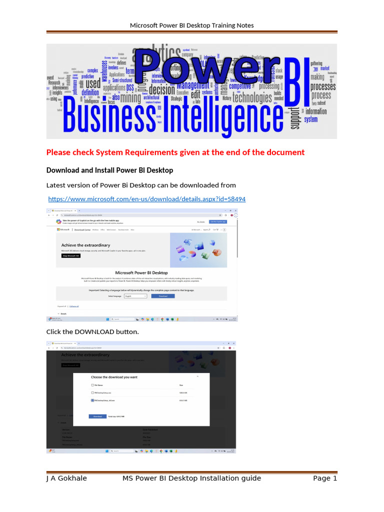 PowerBI Installation Guide April 2025 | PDF | Graphical User Interfaces | Computing Platforms