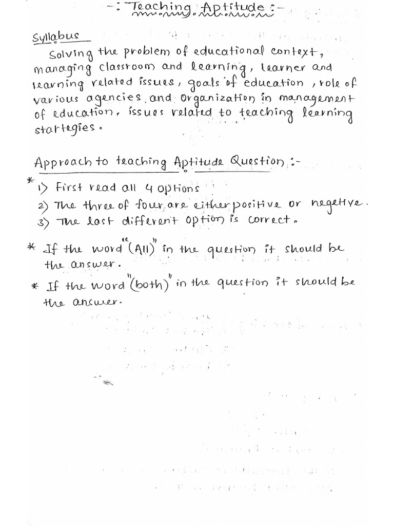 Teaching aptitude pdf | PDF