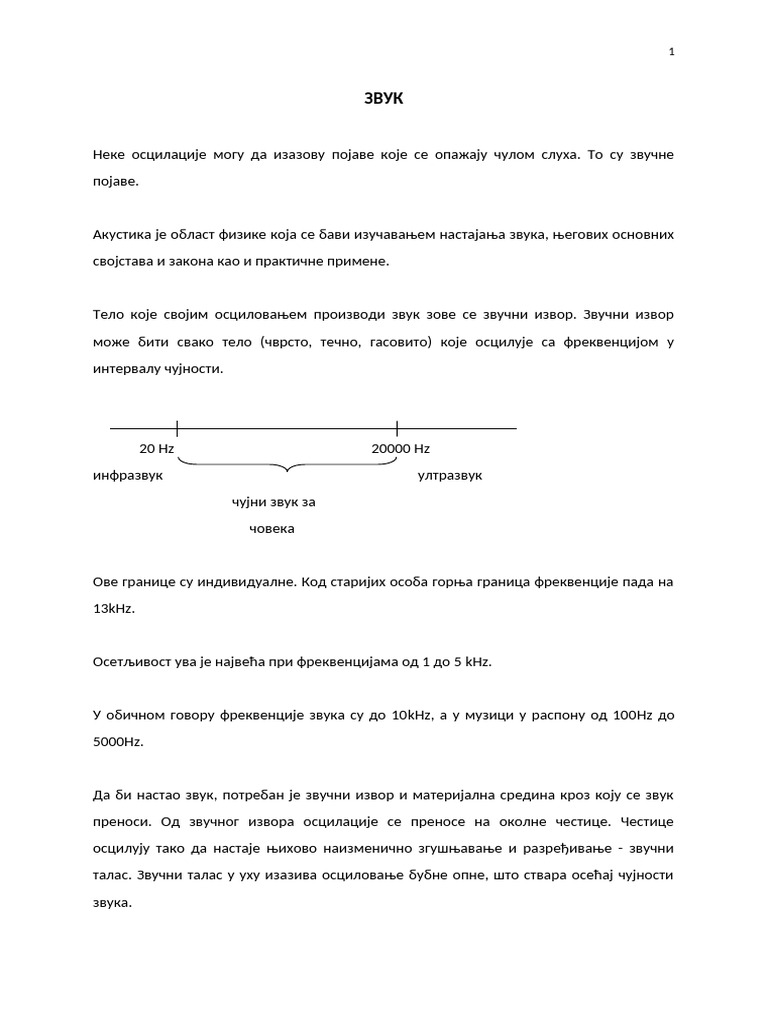 1 Zvuk I Izvori Zvuka | PDF