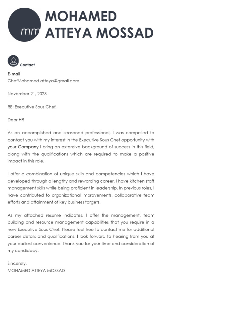 Mohamed Atteya Letter - 2024 | PDF