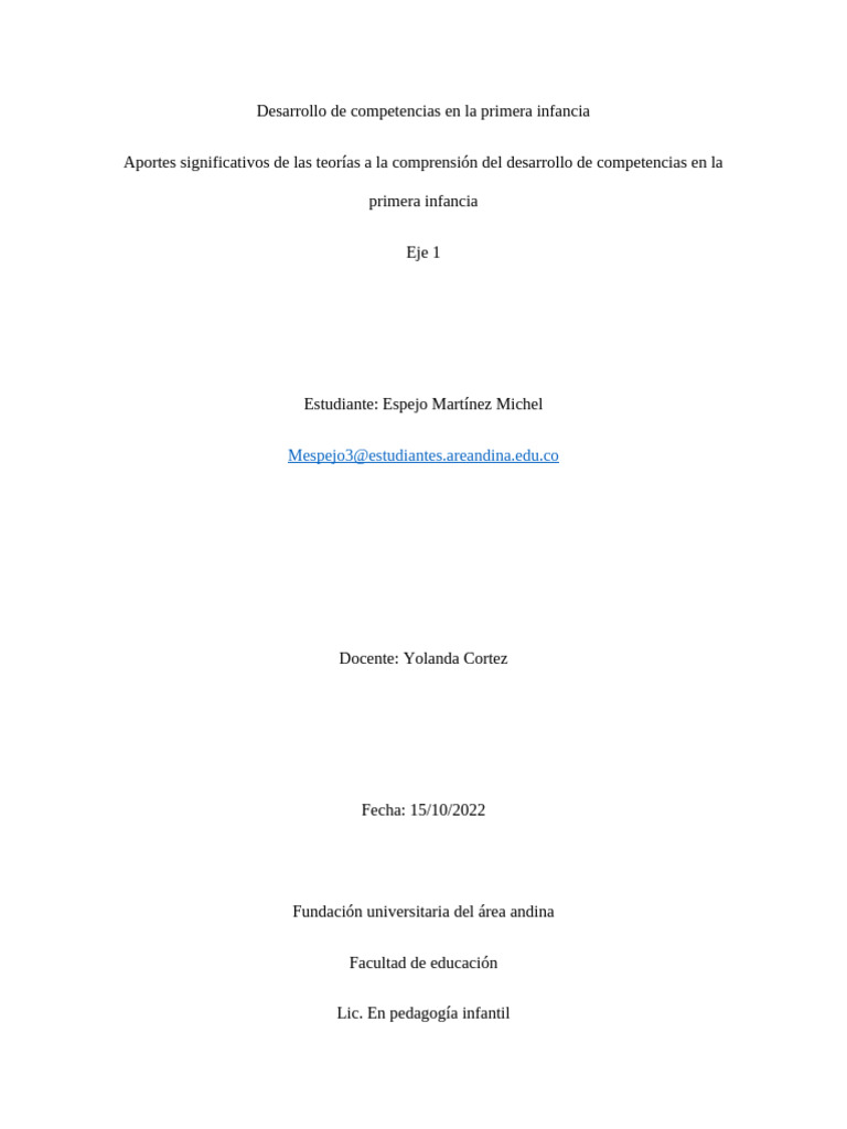 actividad eje 1 desarrollo de competencias | PDF | Aprendizaje | Maestros