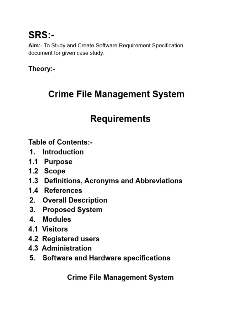 Crime File Management System | PDF | Computing | Software