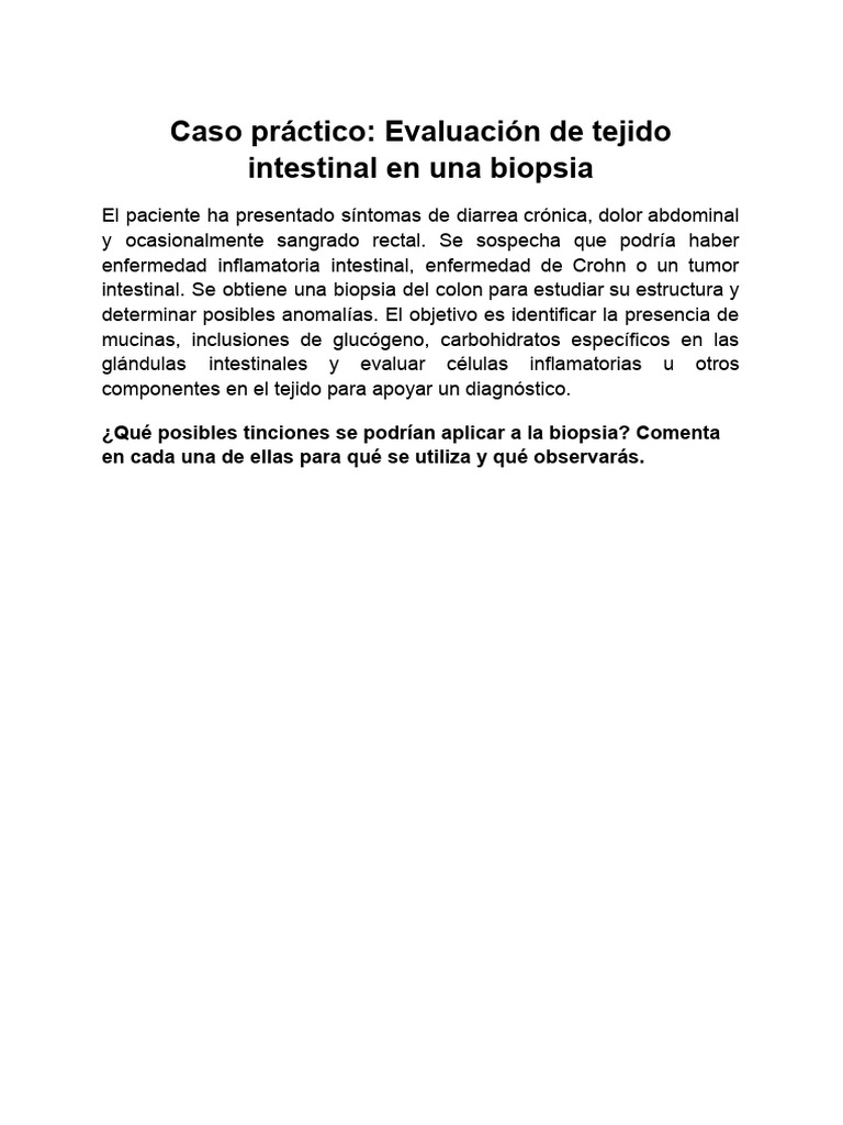 Caso Práctico_ Evaluación de Tejido Intestinal en Una Biopsia | PDF