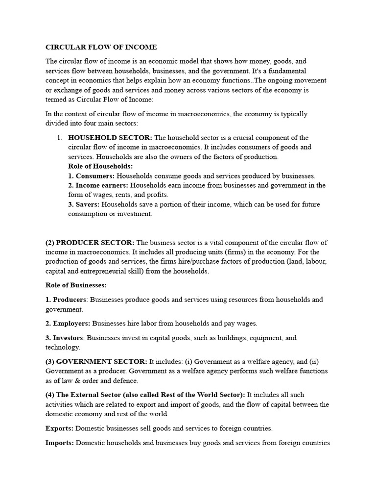 CIRCULAR FLOW OF INCOME (Updated) | PDF | Income | Balance Of Trade