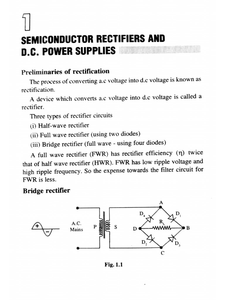 5th_sem_Electronics_M1_Semi_Conductor_Rectifiers_and_DC_power_supplies | PDF
