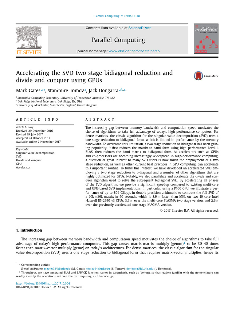 Accelerating - SVD.in - GPUs PC-2018 | PDF | Matrix (Mathematics ...