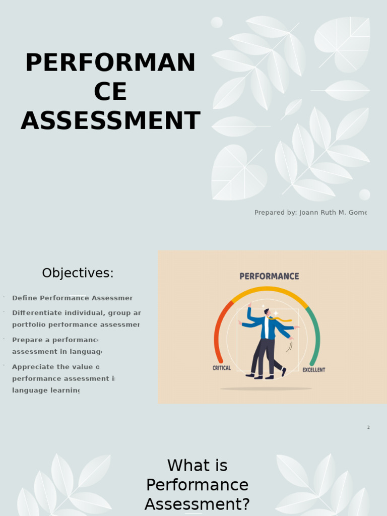 Performance Assessment | PDF | Educational Assessment | Behavior Modification