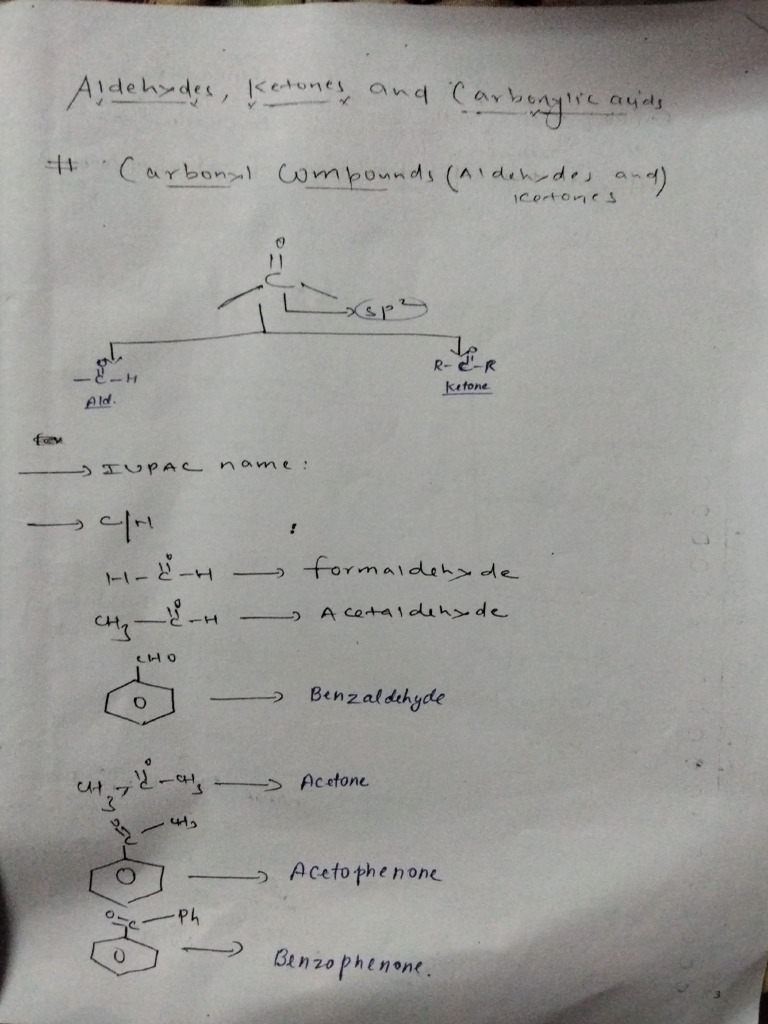 Aldehyde and Ketone Notes | PDF