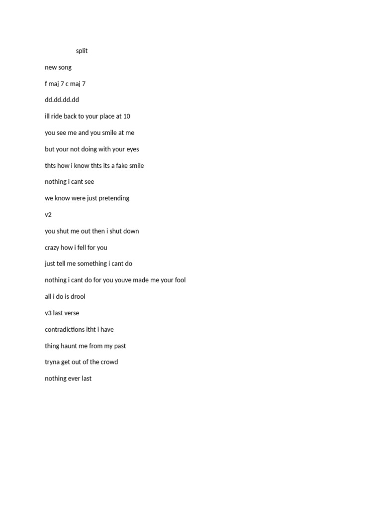 Split Lyrics | PDF