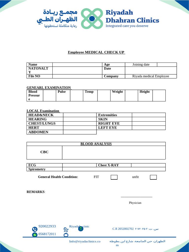 MEDICAL CHECK UP - Docx New | PDF