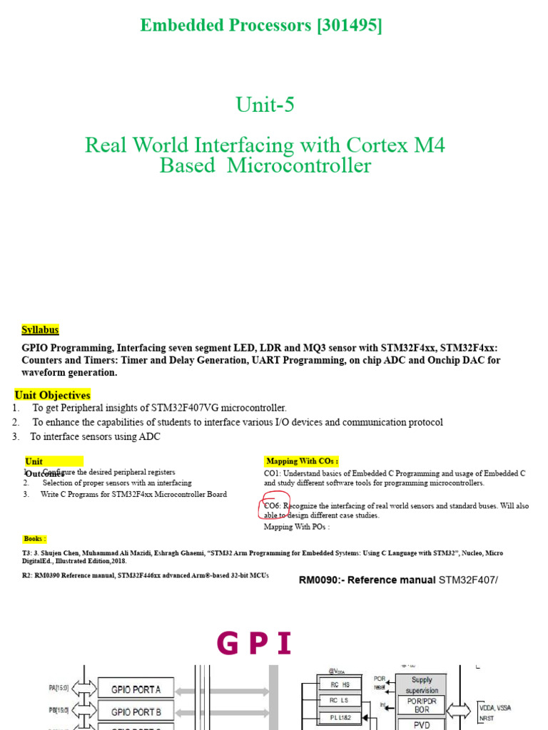 Unit 5 Real World Interfacing With Cortex M4 | PDF | Analog To Digital Converter | Microcontroller